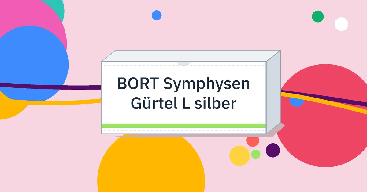Symbolbild: Packung mit der Aufschrift BORT Symphysen Gürtel L silber (PZN 15256981) – Verfügbarkeit und Bezug in Apotheken in Frankfurt am Main