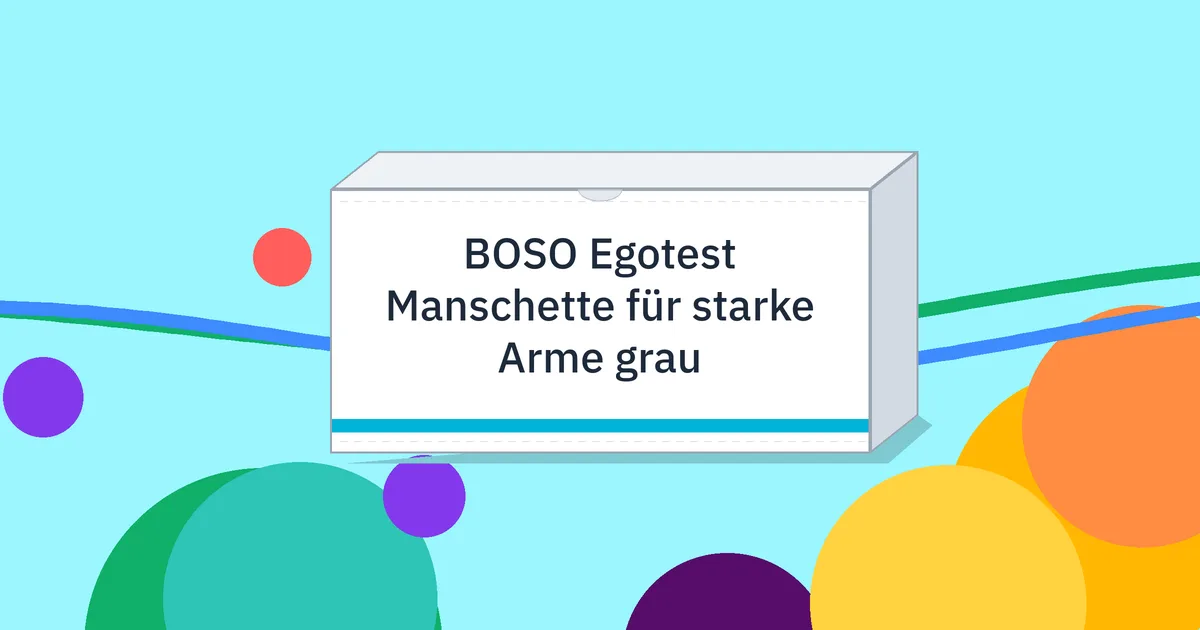 Symbolbild: Packung mit der Aufschrift BOSO Egotest Manschette für starke Arme grau (PZN 08531197) – Verfügbarkeit und Bezug in Apotheken in Frankfurt am Main