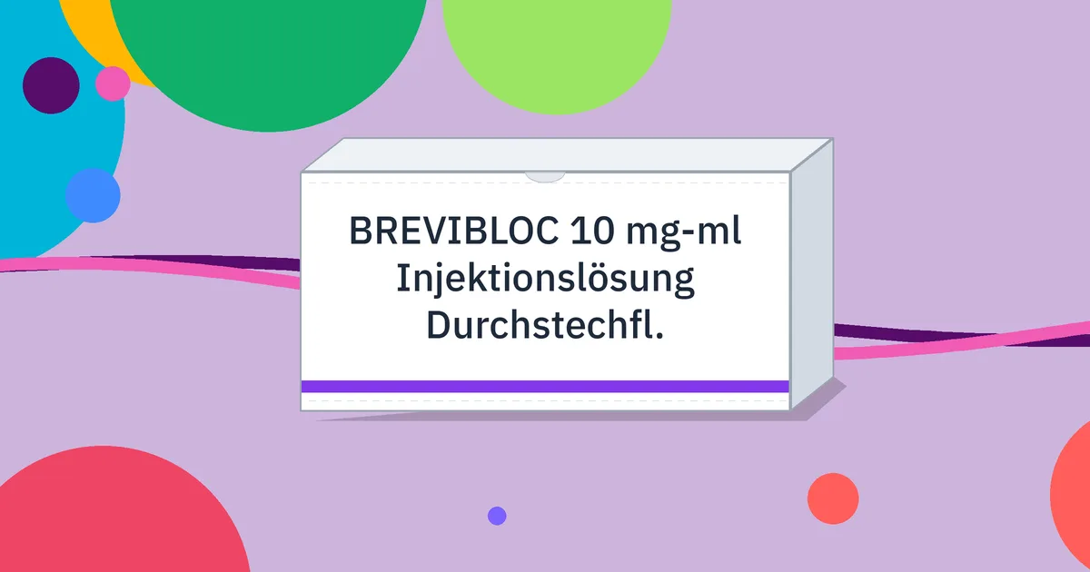Symbolbild: Packung mit der Aufschrift BREVIBLOC 10 mg-ml Injektionslösung Durchstechfl. (PZN 09425385) – Verfügbarkeit und Bezug in Apotheken in Frankfurt am Main