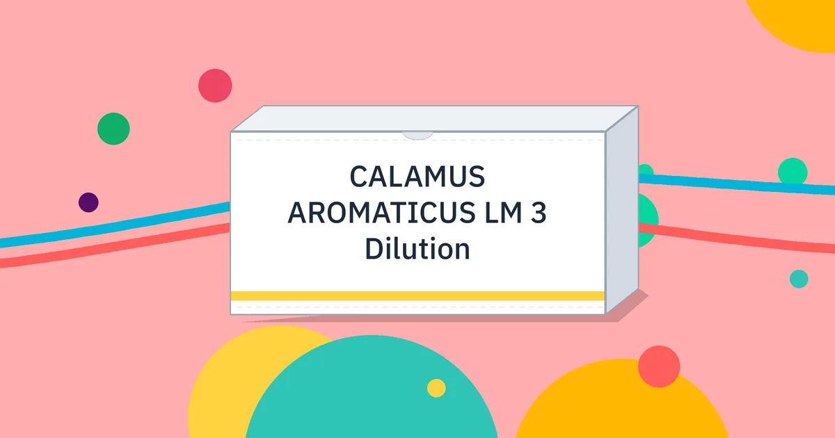 Symbolbild: Packung mit der Aufschrift CALAMUS AROMATICUS LM 3 Dilution (PZN 13404495) – Verfügbarkeit und Bezug in Apotheken in Frankfurt am Main