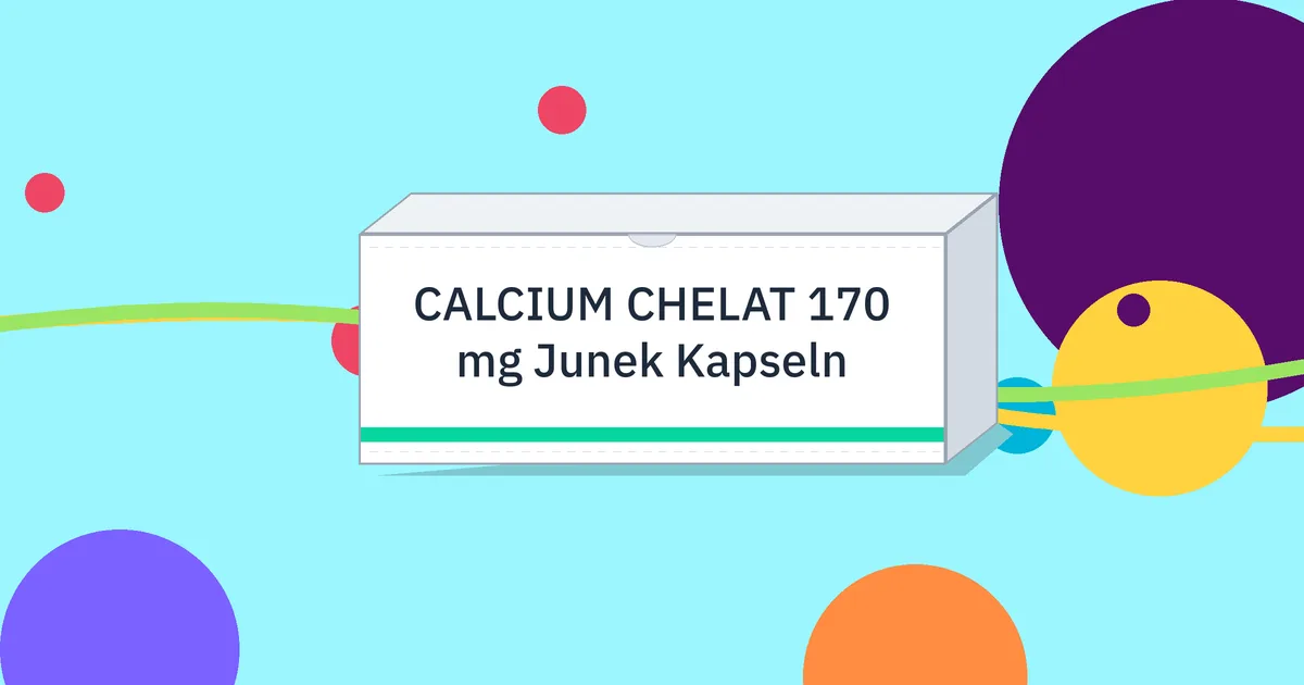 Symbolbild: Packung mit der Aufschrift CALCIUM CHELAT 170 mg Junek Kapseln (PZN 10191047) – Verfügbarkeit und Bezug in Apotheken in Frankfurt am Main