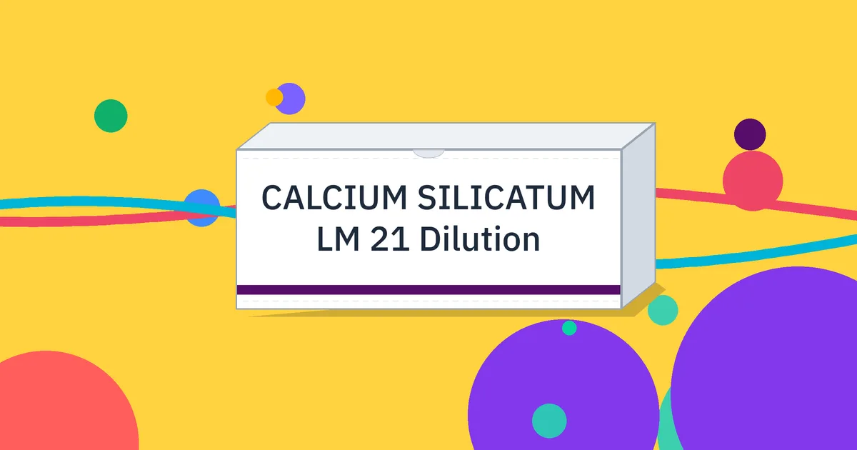 Symbolbild: Packung mit der Aufschrift CALCIUM SILICATUM LM 21 Dilution (PZN 12805720) – Verfügbarkeit und Bezug in Apotheken in Frankfurt am Main