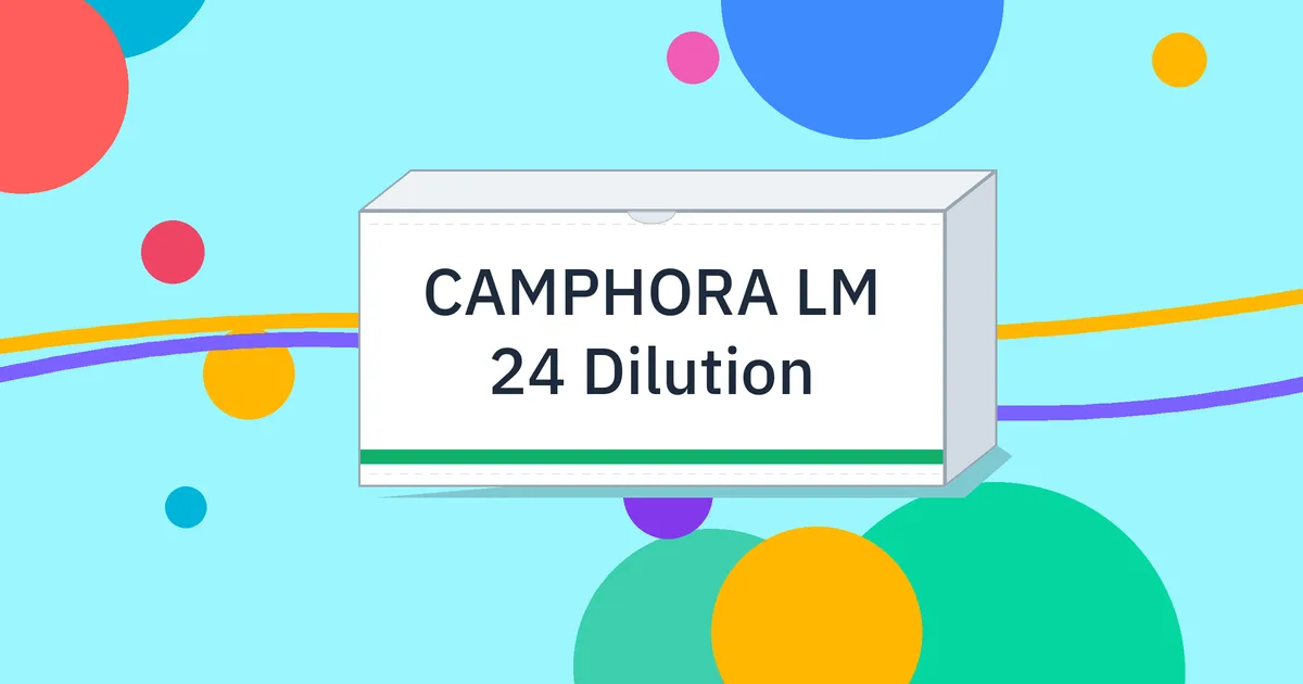 Symbolbild: Packung mit der Aufschrift CAMPHORA LM 24 Dilution (PZN 12807908) – Verfügbarkeit und Bezug in Apotheken in Frankfurt am Main