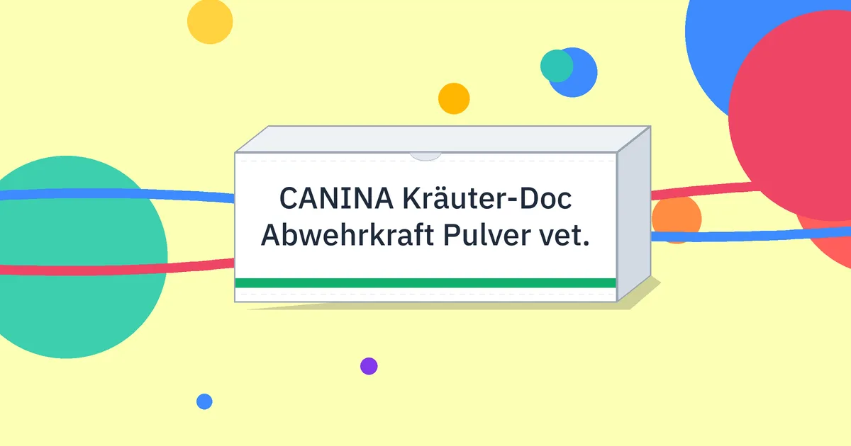 Symbolbild: Packung mit der Aufschrift CANINA Kräuter-Doc Abwehrkraft Pulver vet. (PZN 06902695) – Verfügbarkeit und Bezug in Apotheken in Frankfurt am Main