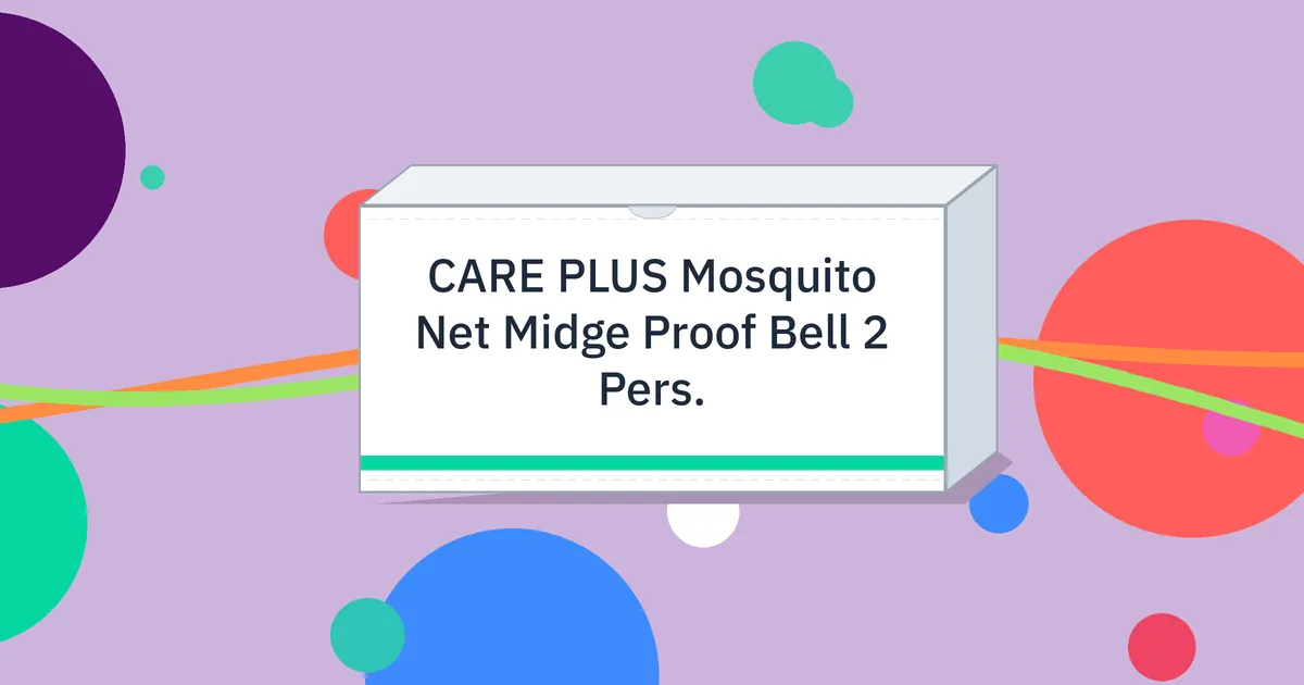 Symbolbild: Packung mit der Aufschrift CARE PLUS Mosquito Net Midge Proof Bell 2 Pers. (PZN 11170113) – Verfügbarkeit und Bezug in Apotheken in Frankfurt am Main