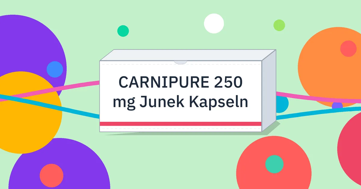 Symbolbild: Packung mit der Aufschrift CARNIPURE 250 mg Junek Kapseln (PZN 01053369) – Verfügbarkeit und Bezug in Apotheken in Frankfurt am Main