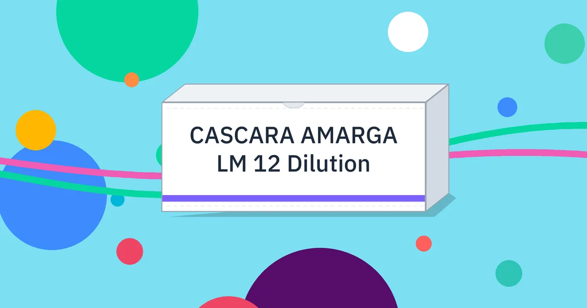 Symbolbild: Packung mit der Aufschrift CASCARA AMARGA LM 12 Dilution (PZN 13432445) – Verfügbarkeit und Bezug in Apotheken in Frankfurt am Main