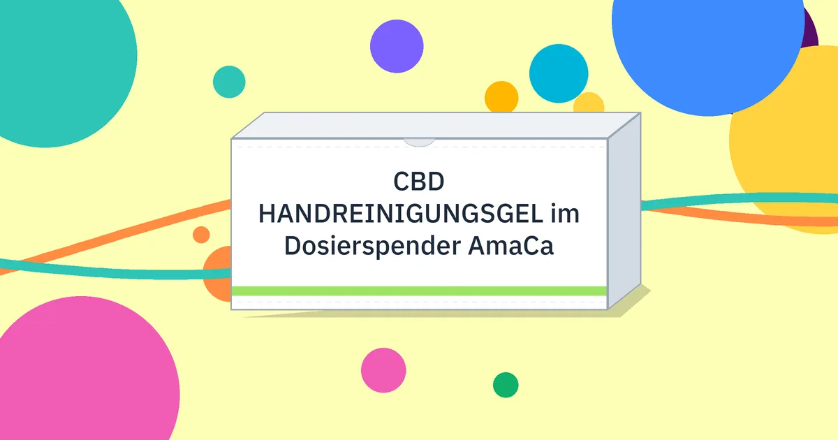 Symbolbild: Packung mit der Aufschrift CBD HANDREINIGUNGSGEL im Dosierspender AmaCa (PZN 18214049) – Verfügbarkeit und Bezug in Apotheken in Frankfurt am Main