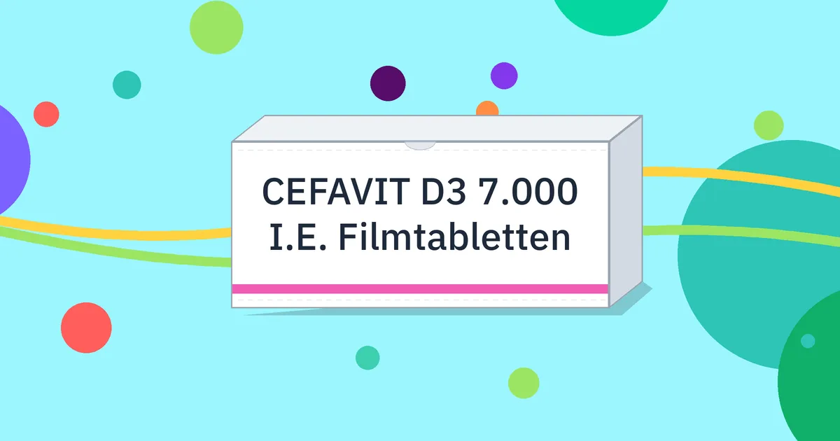 Symbolbild: Packung mit der Aufschrift CEFAVIT D3 7.000 I.E. Filmtabletten (PZN 12347737) – Verfügbarkeit und Bezug in Apotheken in Frankfurt am Main