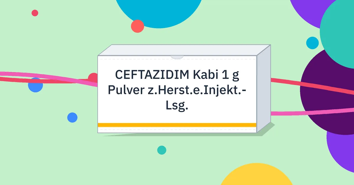 Symbolbild: Packung mit der Aufschrift CEFTAZIDIM Kabi 1 g Pulver z.Herst.e.Injekt.-Lsg. (PZN 07316798) – Verfügbarkeit und Bezug in Apotheken in Frankfurt am Main