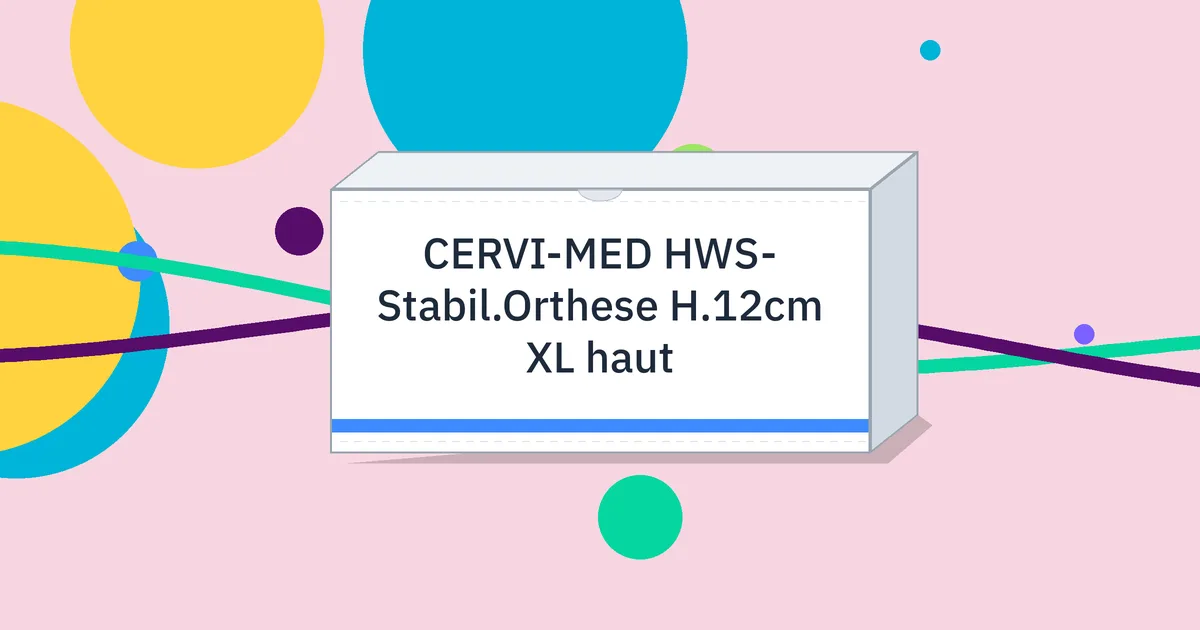 Symbolbild: Packung mit der Aufschrift CERVI-MED HWS-Stabil.Orthese H.12cm XL haut (PZN 20304908) – Verfügbarkeit und Bezug in Apotheken in Frankfurt am Main