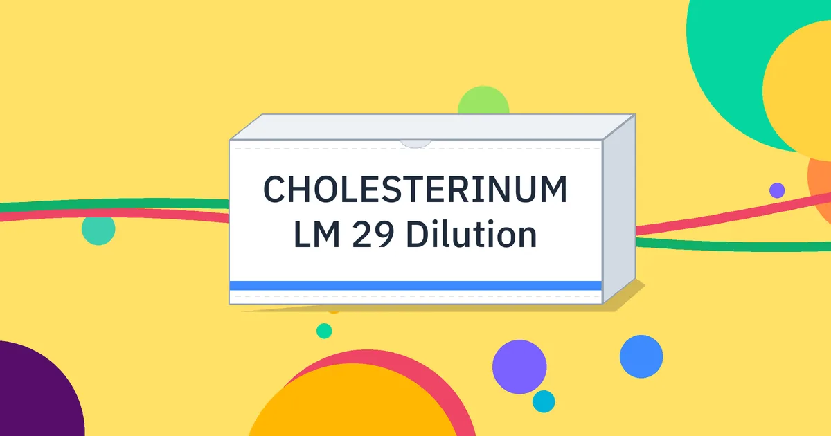 Symbolbild: Packung mit der Aufschrift CHOLESTERINUM LM 29 Dilution (PZN 12817539) – Verfügbarkeit und Bezug in Apotheken in Frankfurt am Main
