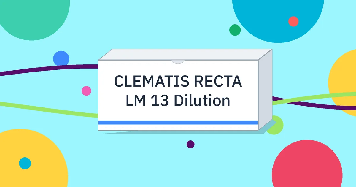Symbolbild: Packung mit der Aufschrift CLEMATIS RECTA LM 13 Dilution (PZN 12822227) – Verfügbarkeit und Bezug in Apotheken in Frankfurt am Main