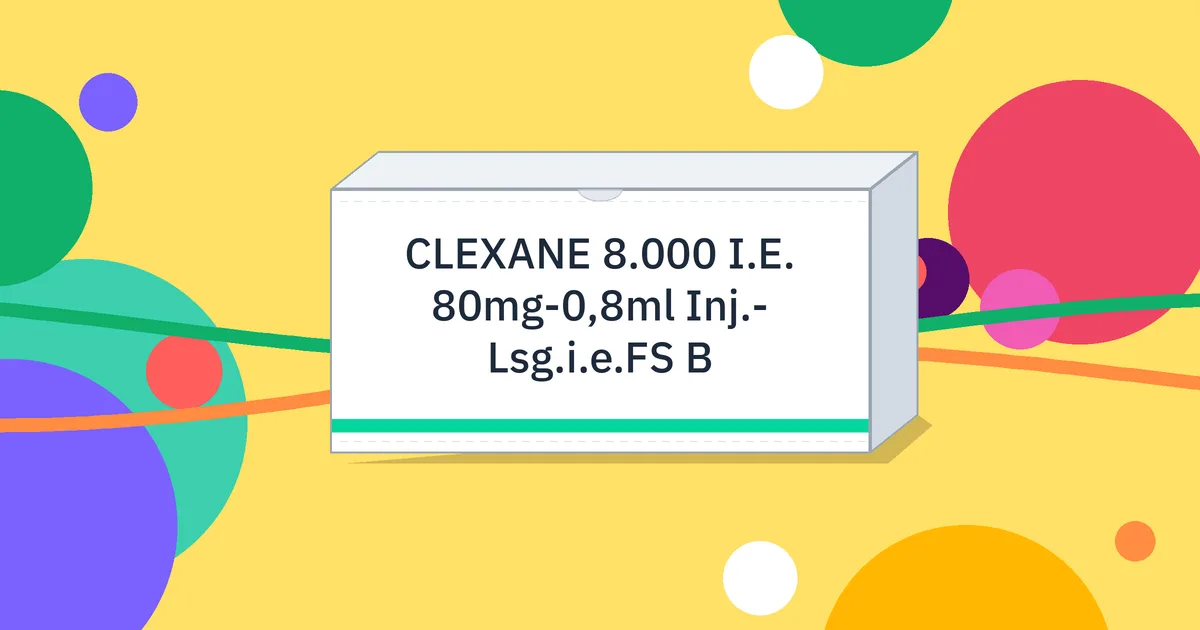 Symbolbild: Packung mit der Aufschrift CLEXANE 8.000 I.E. 80mg-0,8ml Inj.-Lsg.i.e.FS B (PZN 03198824) – Verfügbarkeit und Bezug in Apotheken in Frankfurt am Main