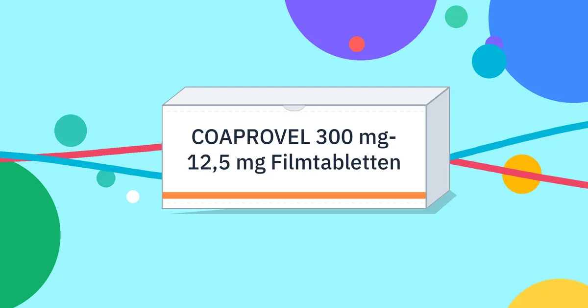 Symbolbild: Packung mit der Aufschrift COAPROVEL 300 mg-12,5 mg Filmtabletten (PZN 19924356) – Verfügbarkeit und Bezug in Apotheken in Frankfurt am Main