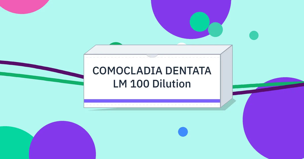 Symbolbild: Packung mit der Aufschrift COMOCLADIA DENTATA LM 100 Dilution (PZN 13449517) – Verfügbarkeit und Bezug in Apotheken in Frankfurt am Main