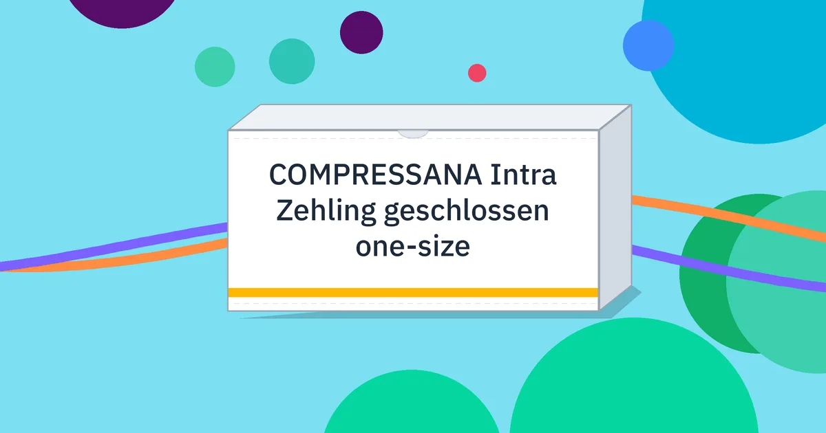 Symbolbild: Packung mit der Aufschrift COMPRESSANA Intra Zehling geschlossen one-size (PZN 19480592) – Verfügbarkeit und Bezug in Apotheken in Frankfurt am Main