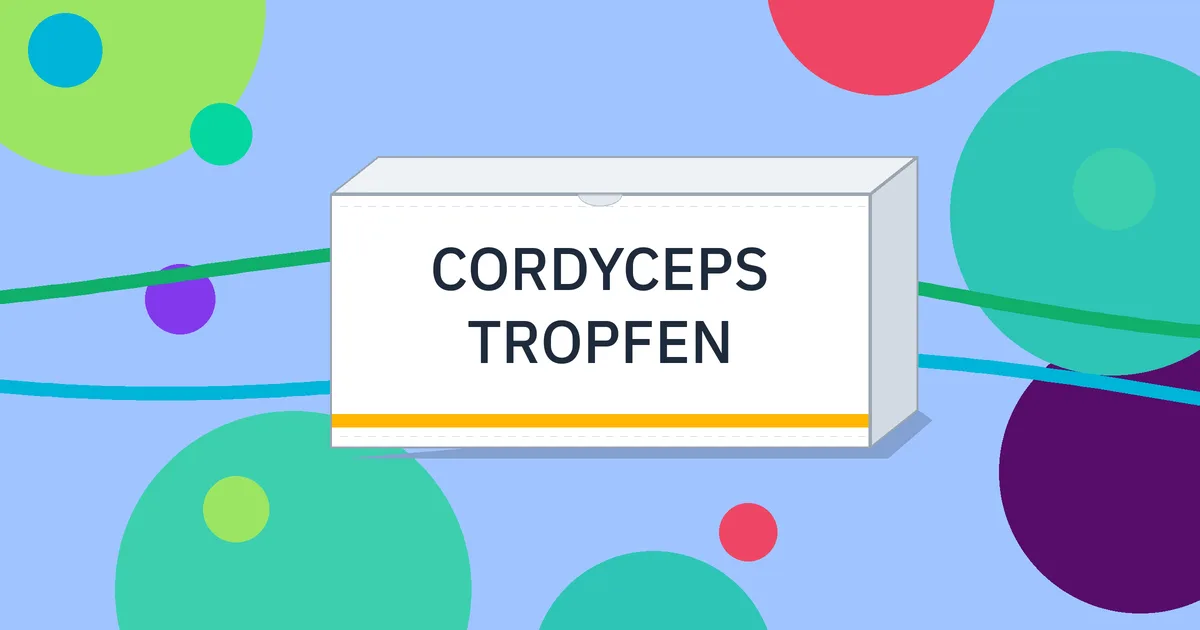 Symbolbild: Packung mit der Aufschrift CORDYCEPS TROPFEN (PZN 15229180) – Verfügbarkeit und Bezug in Apotheken in Frankfurt am Main