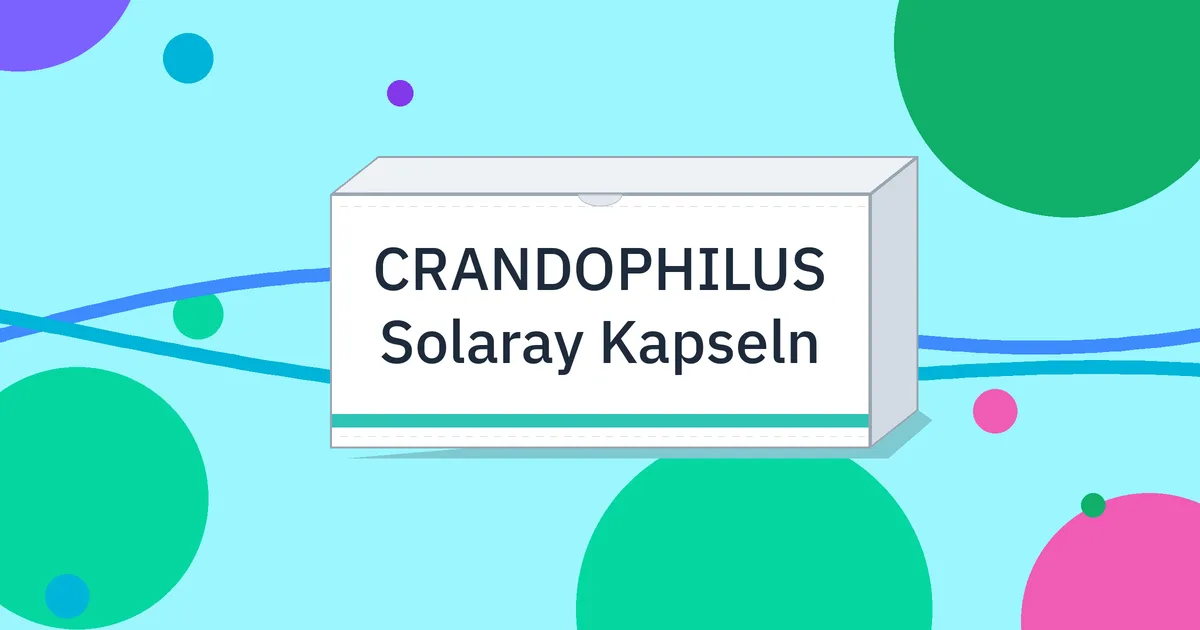 Symbolbild: Packung mit der Aufschrift CRANDOPHILUS Solaray Kapseln (PZN 17253745) – Verfügbarkeit und Bezug in Apotheken in Frankfurt am Main