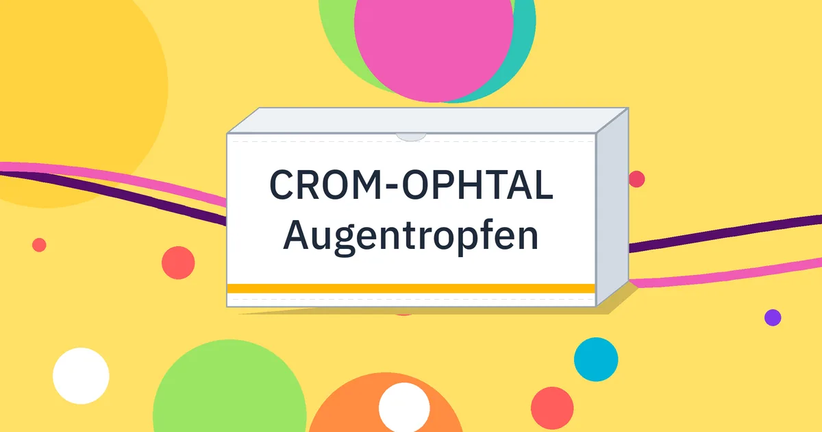Symbolbild: Packung mit der Aufschrift CROM-OPHTAL Augentropfen (PZN 04930233) – Verfügbarkeit und Bezug in Apotheken in Frankfurt am Main