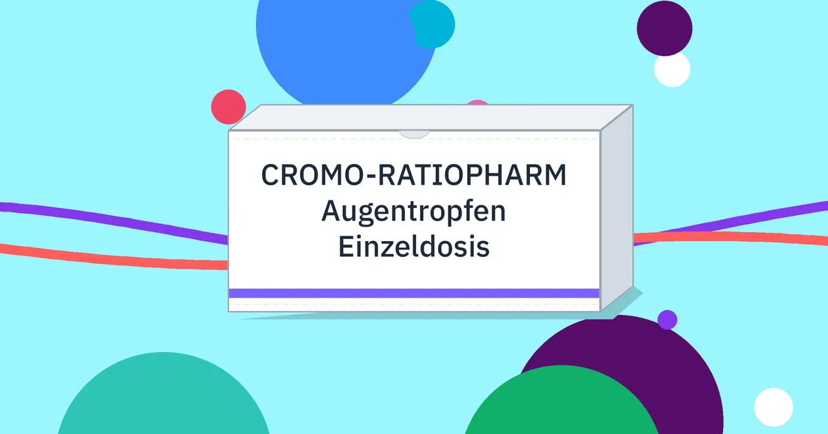 Symbolbild: Packung mit der Aufschrift CROMO-RATIOPHARM Augentropfen Einzeldosis (PZN 04884527) – Verfügbarkeit und Bezug in Apotheken in Frankfurt am Main