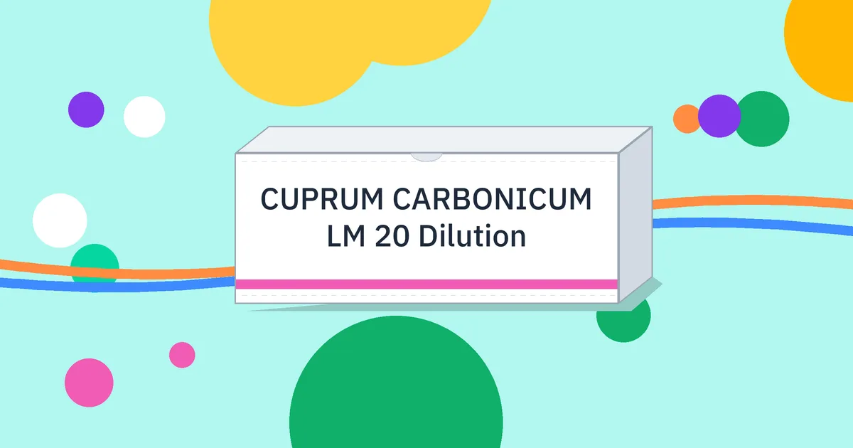 Symbolbild: Packung mit der Aufschrift CUPRUM CARBONICUM LM 20 Dilution (PZN 17853391) – Verfügbarkeit und Bezug in Apotheken in Frankfurt am Main