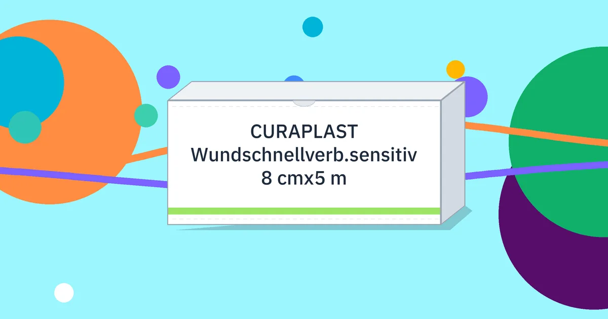 Symbolbild: Packung mit der Aufschrift CURAPLAST Wundschnellverb.sensitiv 8 cmx5 m (PZN 04740001) – Verfügbarkeit und Bezug in Apotheken in Frankfurt am Main