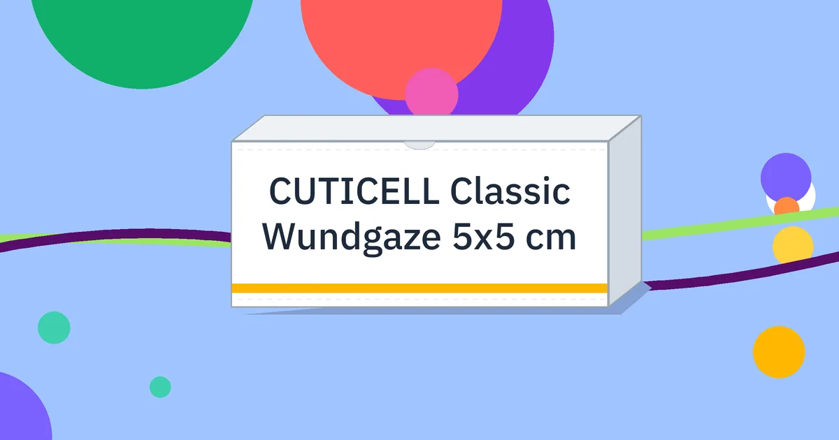 Symbolbild: Packung mit der Aufschrift CUTICELL Classic Wundgaze 5x5 cm (PZN 19666635) – Verfügbarkeit und Bezug in Apotheken in Frankfurt am Main
