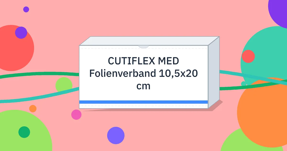 Symbolbild: Packung mit der Aufschrift CUTIFLEX MED Folienverband 10,5x20 cm (PZN 17591962) – Verfügbarkeit und Bezug in Apotheken in Frankfurt am Main