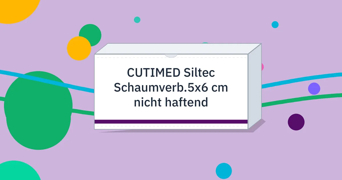 Symbolbild: Packung mit der Aufschrift CUTIMED Siltec Schaumverb.5x6 cm nicht haftend (PZN 17992419) – Verfügbarkeit und Bezug in Apotheken in Frankfurt am Main
