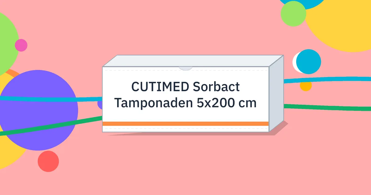 Symbolbild: Packung mit der Aufschrift CUTIMED Sorbact Tamponaden 5x200 cm (PZN 14188680) – Verfügbarkeit und Bezug in Apotheken in Frankfurt am Main