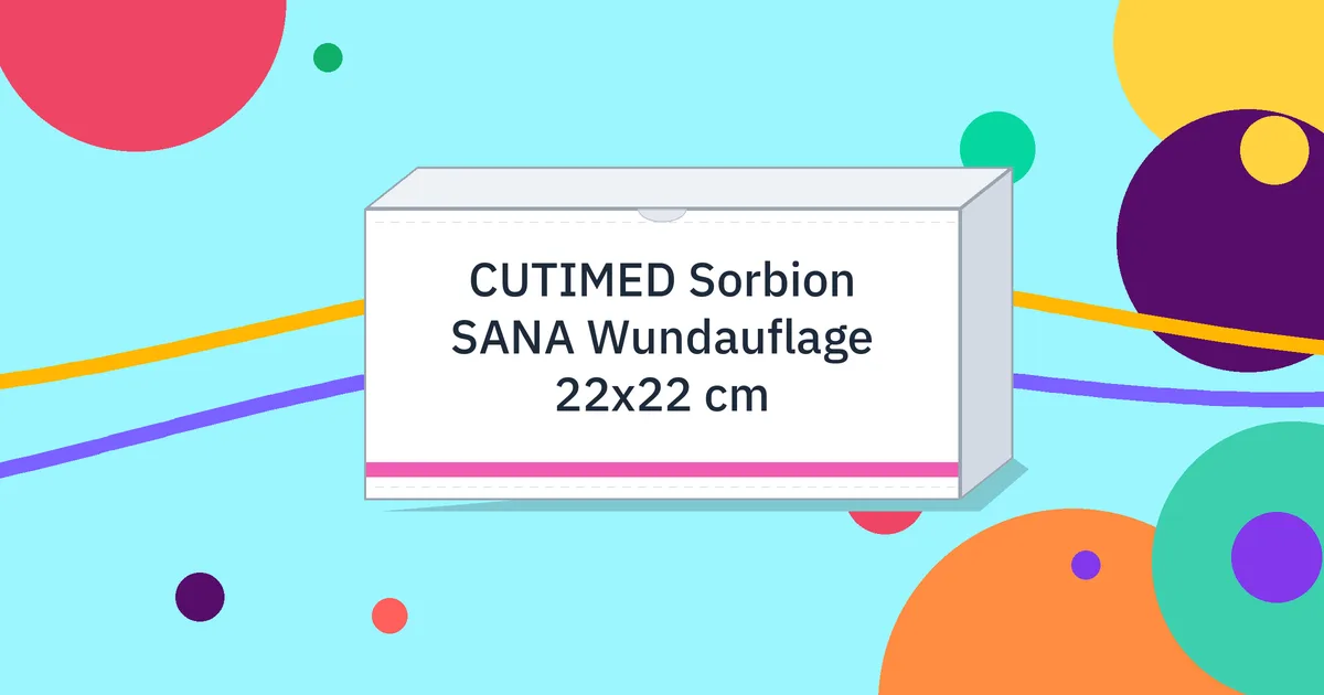 Symbolbild: Packung mit der Aufschrift CUTIMED Sorbion SANA Wundauflage 22x22 cm (PZN 20388242) – Verfügbarkeit und Bezug in Apotheken in Frankfurt am Main