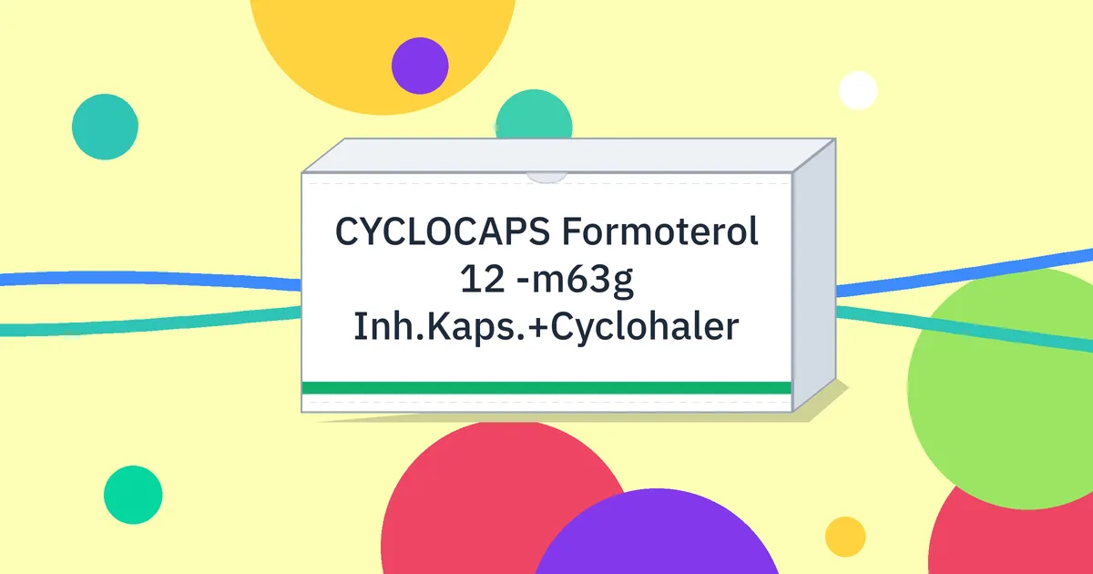 Symbolbild: Packung mit der Aufschrift CYCLOCAPS Formoterol 12 -m63g Inh.Kaps.+Cyclohaler (PZN 11092436) – Verfügbarkeit und Bezug in Apotheken in Frankfurt am Main