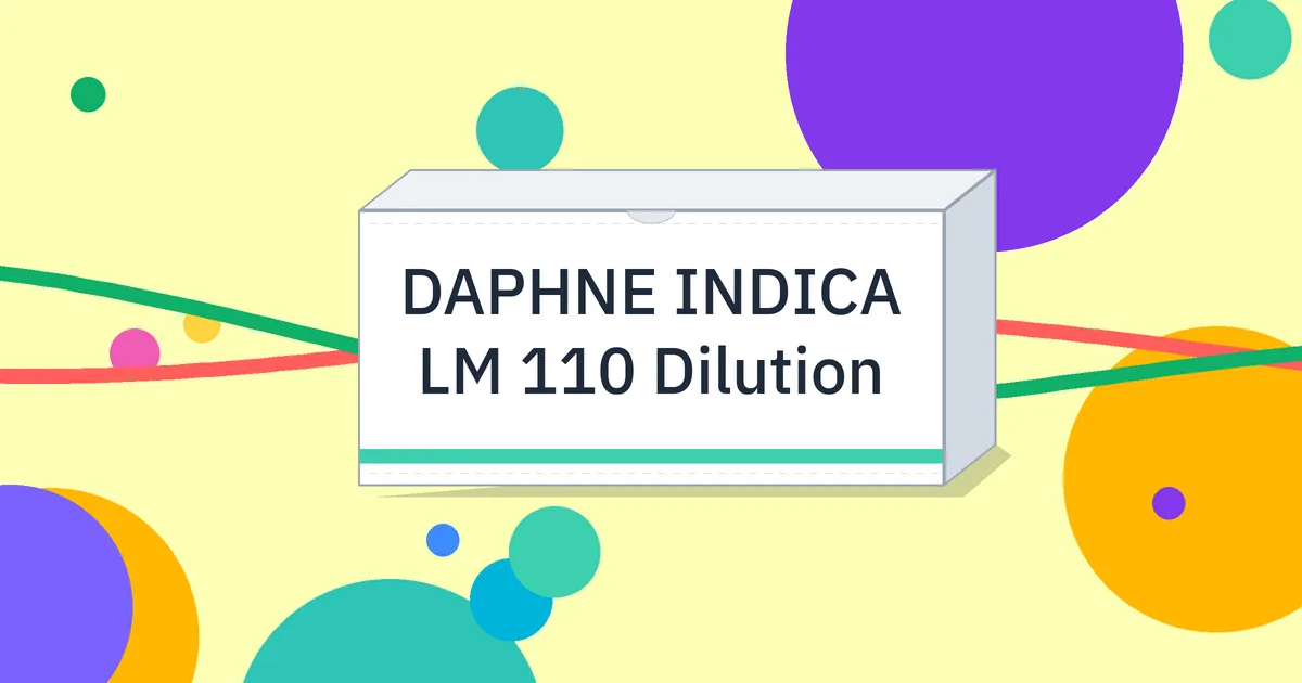 Symbolbild: Packung mit der Aufschrift DAPHNE INDICA LM 110 Dilution (PZN 13461754) – Verfügbarkeit und Bezug in Apotheken in Frankfurt am Main