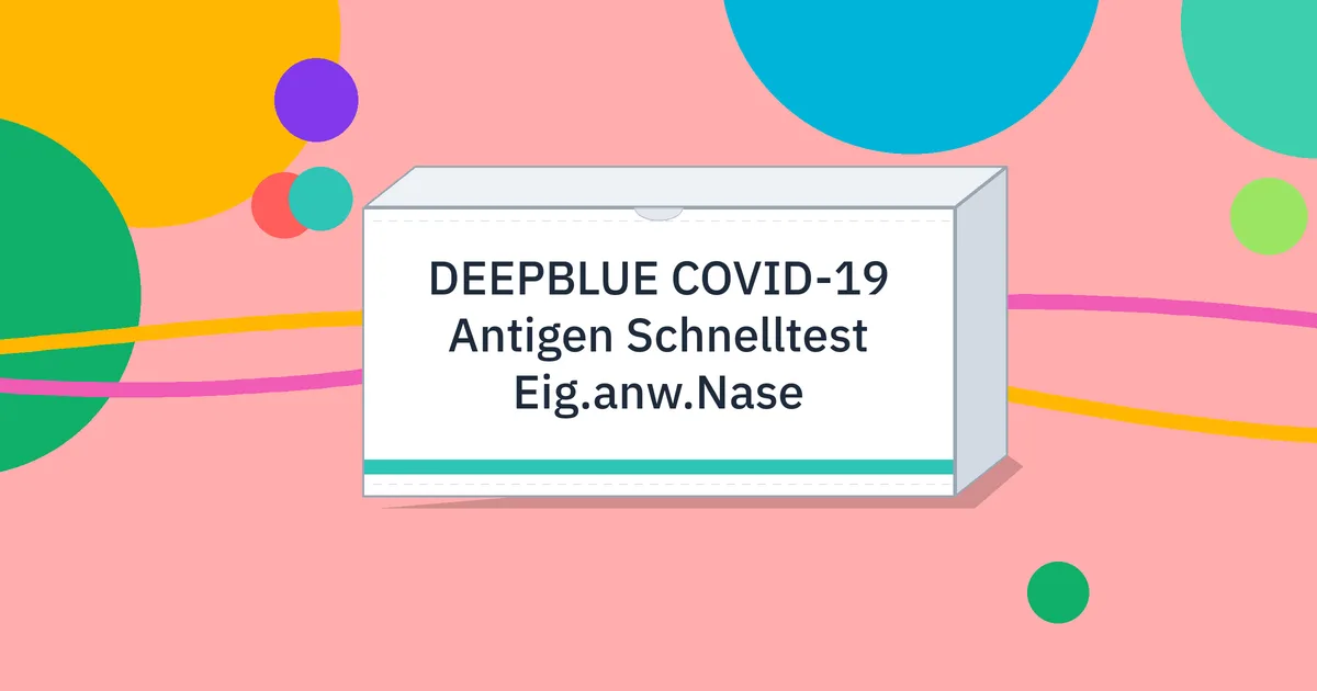 Symbolbild: Packung mit der Aufschrift DEEPBLUE COVID-19 Antigen Schnelltest Eig.anw.Nase (PZN 17977182) – Verfügbarkeit und Bezug in Apotheken in Frankfurt am Main
