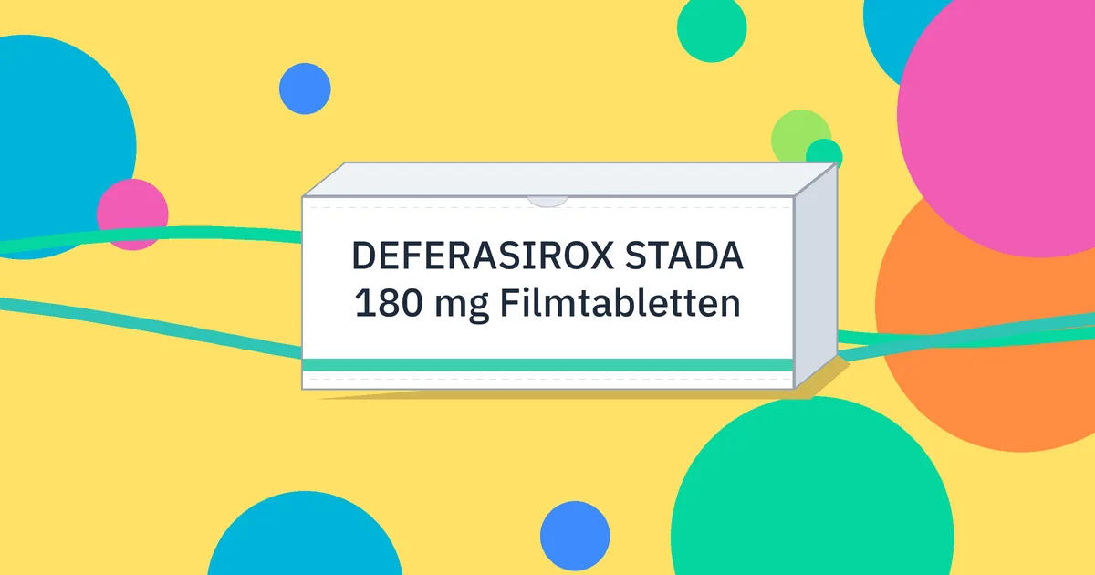Symbolbild: Packung mit der Aufschrift DEFERASIROX STADA 180 mg Filmtabletten (PZN 17273529) – Verfügbarkeit und Bezug in Apotheken in Frankfurt am Main