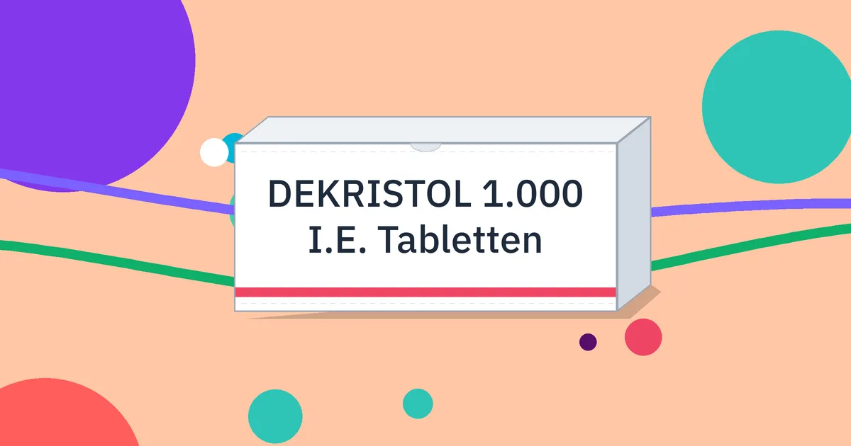 Symbolbild: Packung mit der Aufschrift DEKRISTOL 1.000 I.E. Tabletten (PZN 10068950) – Verfügbarkeit und Bezug in Apotheken in Frankfurt am Main
