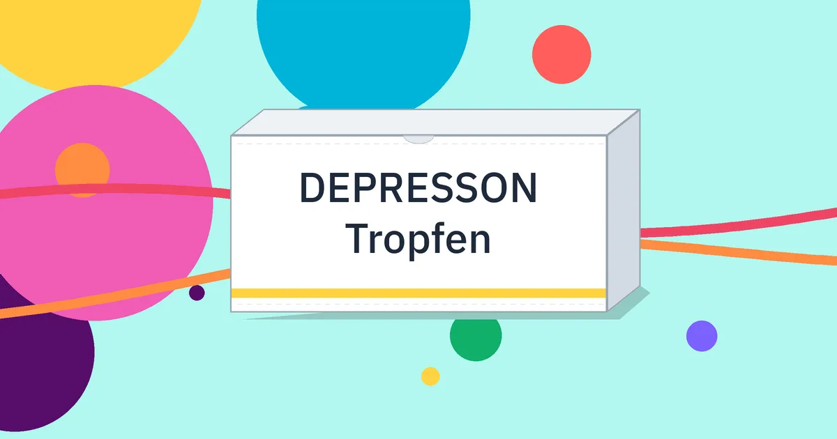 Symbolbild: Packung mit der Aufschrift DEPRESSON Tropfen (PZN 10409204) – Verfügbarkeit und Bezug in Apotheken in Frankfurt am Main
