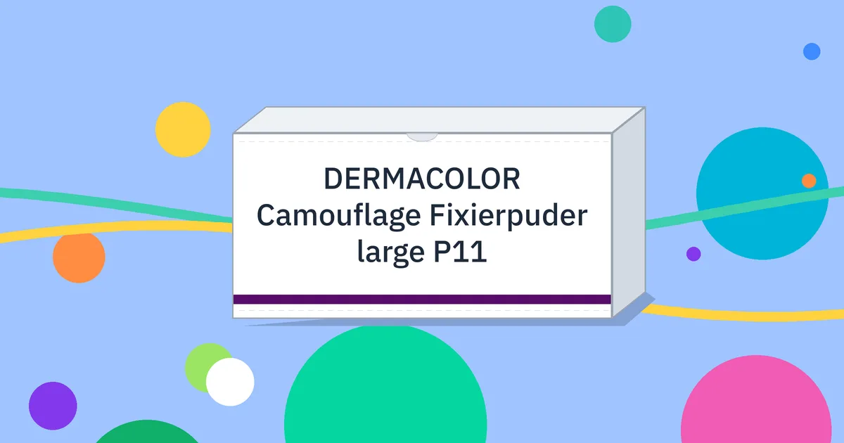 Symbolbild: Packung mit der Aufschrift DERMACOLOR Camouflage Fixierpuder large P11 (PZN 15820157) – Verfügbarkeit und Bezug in Apotheken in Frankfurt am Main