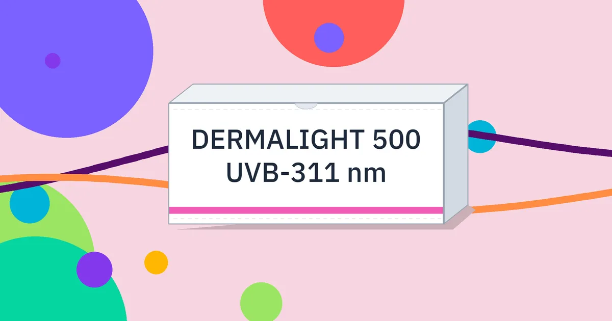 Symbolbild: Packung mit der Aufschrift DERMALIGHT 500 UVB-311 nm (PZN 07573733) – Verfügbarkeit und Bezug in Apotheken in Frankfurt am Main
