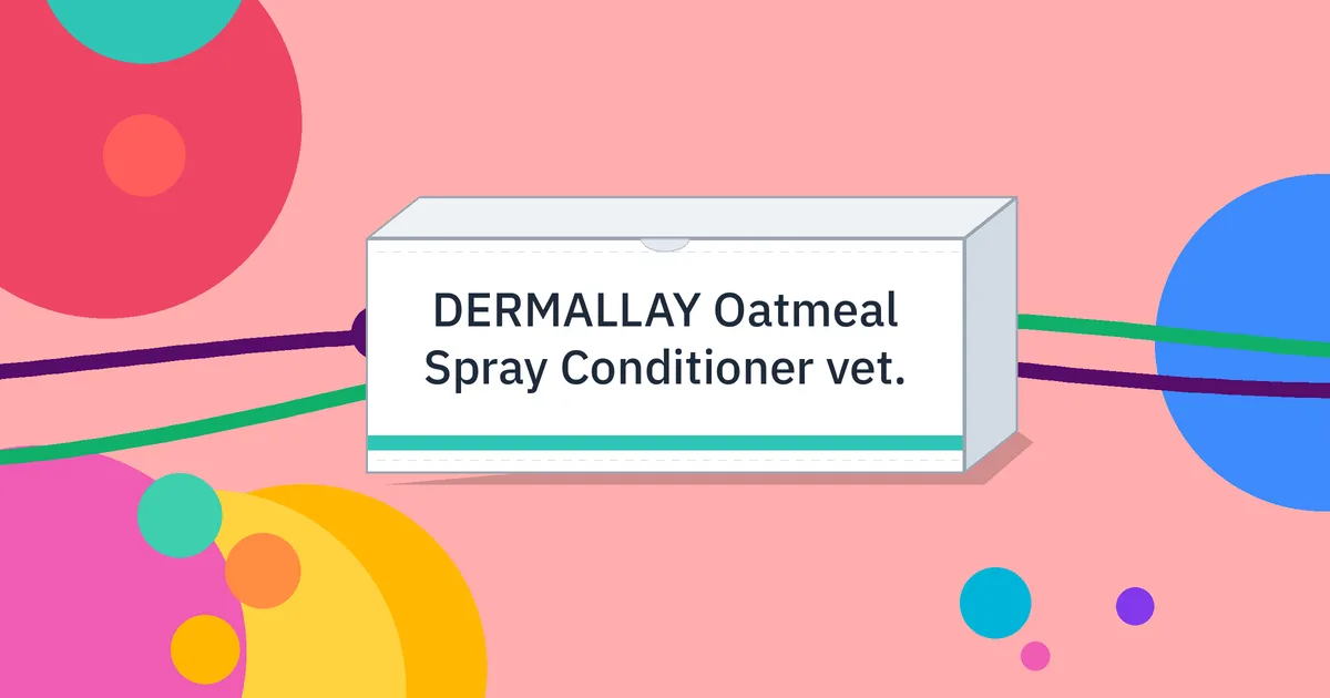 Symbolbild: Packung mit der Aufschrift DERMALLAY Oatmeal Spray Conditioner vet. (PZN 16627787) – Verfügbarkeit und Bezug in Apotheken in Frankfurt am Main