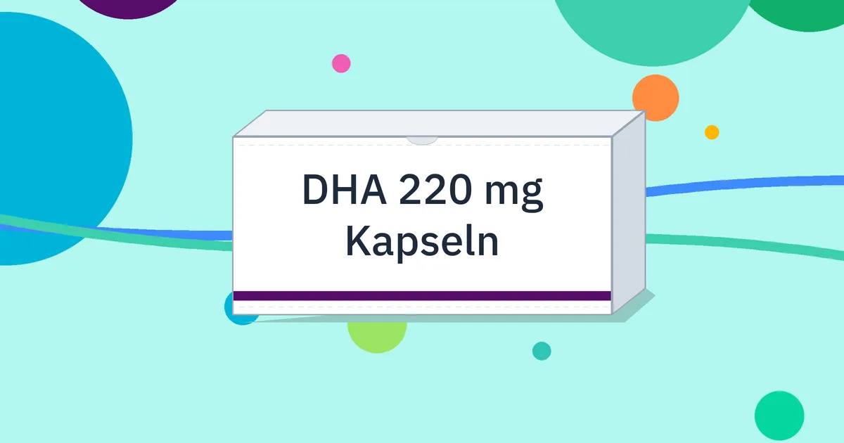 Symbolbild: Packung mit der Aufschrift DHA 220 mg Kapseln (PZN 09202892) – Verfügbarkeit und Bezug in Apotheken in Frankfurt am Main