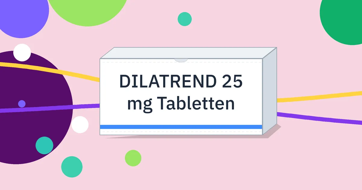 Symbolbild: Packung mit der Aufschrift DILATREND 25 mg Tabletten (PZN 08420090) – Verfügbarkeit und Bezug in Apotheken in Frankfurt am Main
