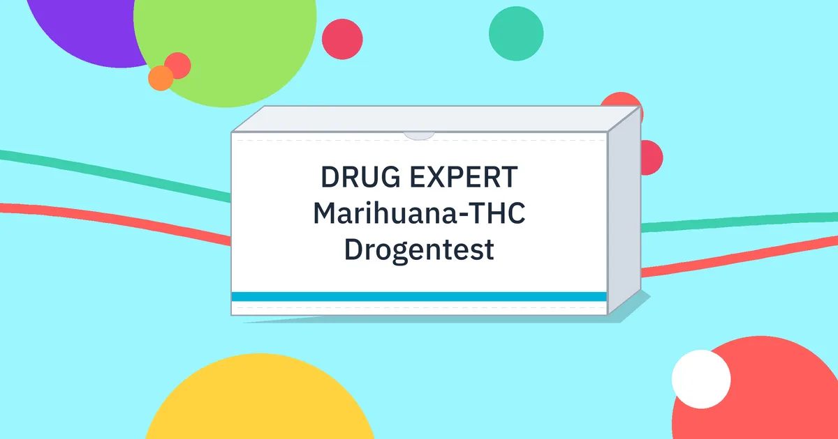 Symbolbild: Packung mit der Aufschrift DRUG EXPERT Marihuana-THC Drogentest (PZN 15426555) – Verfügbarkeit und Bezug in Apotheken in Frankfurt am Main