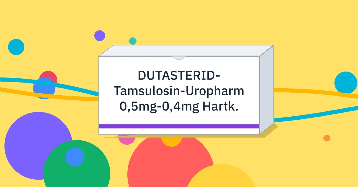 Symbolbild: Packung mit der Aufschrift DUTASTERID-Tamsulosin-Uropharm 0,5mg-0,4mg Hartk. (PZN 16335458) – Verfügbarkeit und Bezug in Apotheken in Frankfurt am Main