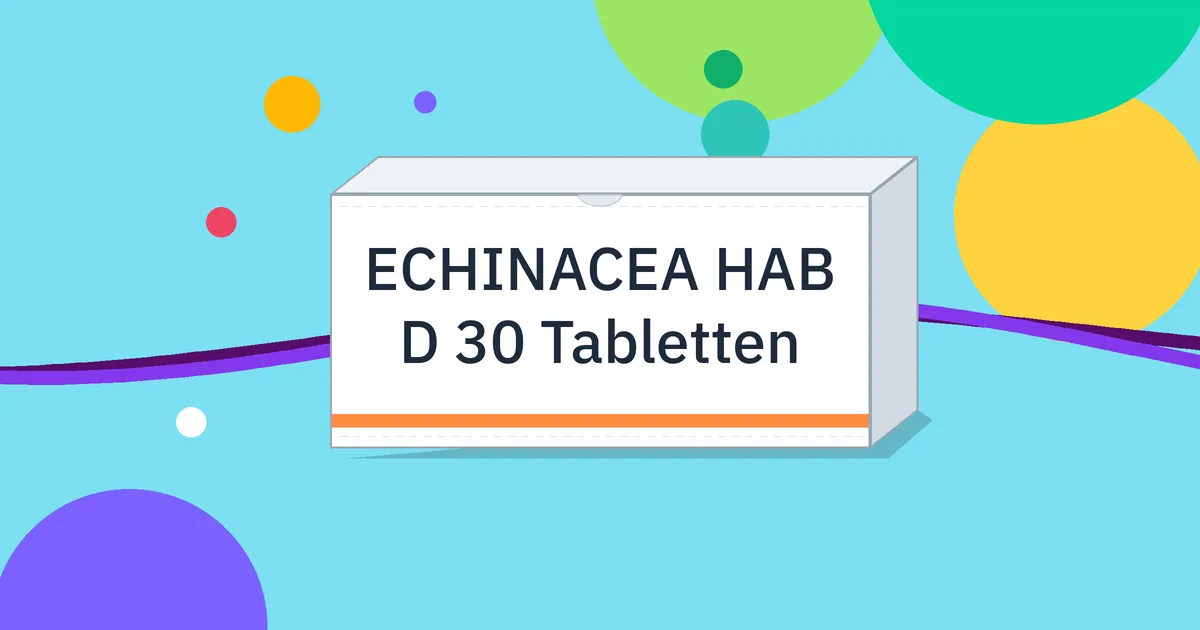 Symbolbild: Packung mit der Aufschrift ECHINACEA HAB D 30 Tabletten (PZN 04215878) – Verfügbarkeit und Bezug in Apotheken in Frankfurt am Main