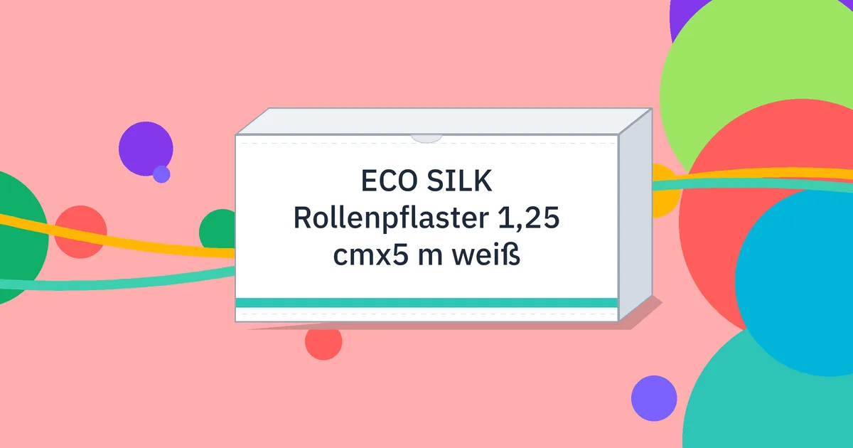 Symbolbild: Packung mit der Aufschrift ECO SILK Rollenpflaster 1,25 cmx5 m weiß (PZN 10732767) – Verfügbarkeit und Bezug in Apotheken in Frankfurt am Main