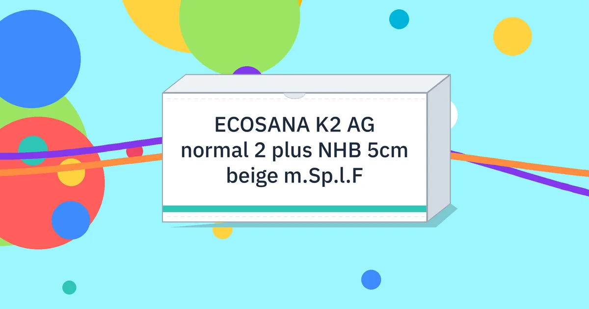 Symbolbild: Packung mit der Aufschrift ECOSANA K2 AG normal 2 plus NHB 5cm beige m.Sp.l.F (PZN 10957176) – Verfügbarkeit und Bezug in Apotheken in Frankfurt am Main