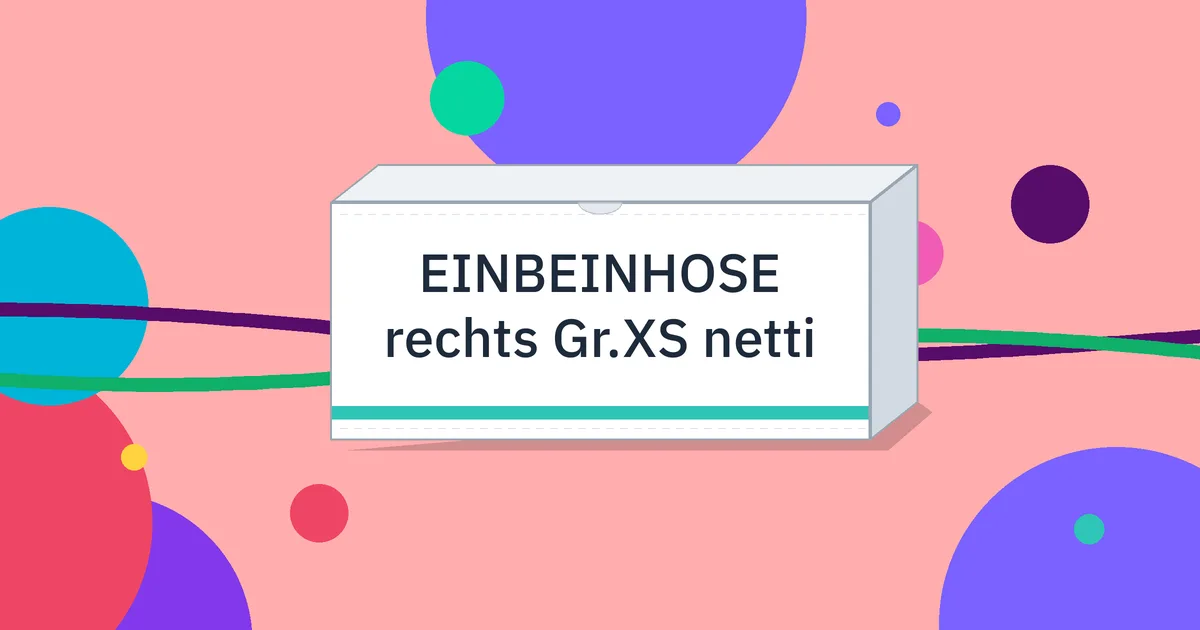 Symbolbild: Packung mit der Aufschrift EINBEINHOSE rechts Gr.XS netti (PZN 09396407) – Verfügbarkeit und Bezug in Apotheken in Frankfurt am Main