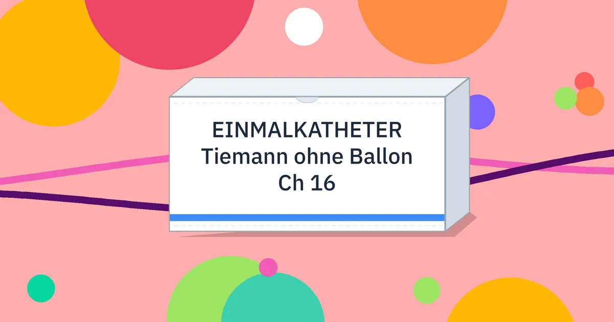 Symbolbild: Packung mit der Aufschrift EINMALKATHETER Tiemann ohne Ballon Ch 16 (PZN 00052215) – Verfügbarkeit und Bezug in Apotheken in Frankfurt am Main